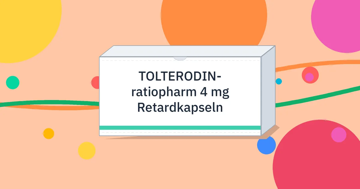 Symbolbild: Packung mit der Aufschrift TOLTERODIN-ratiopharm 4 mg Retardkapseln (PZN 09666775) – Verfügbarkeit und Bezug in Apotheken in Frankfurt am Main