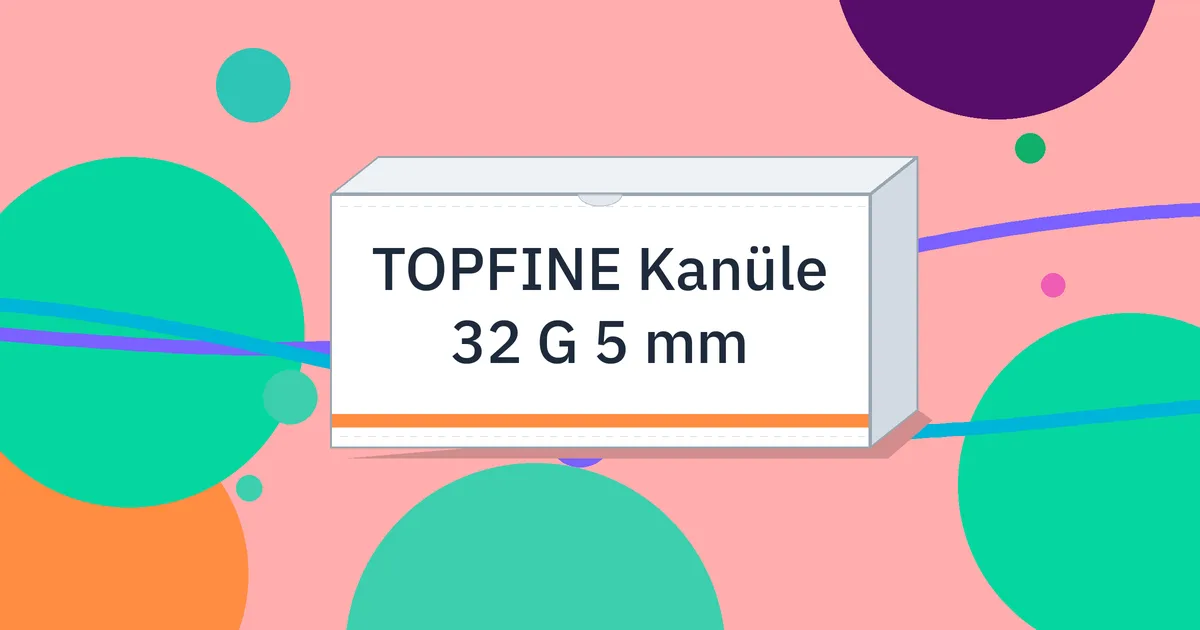 Symbolbild: Packung mit der Aufschrift TOPFINE Kanüle 32 G 5 mm (PZN 08842431) – Verfügbarkeit und Bezug in Apotheken in Frankfurt am Main