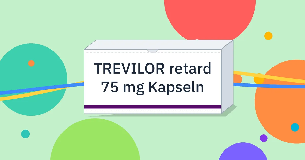 Symbolbild: Packung mit der Aufschrift TREVILOR retard 75 mg Kapseln (PZN 09428231) – Verfügbarkeit und Bezug in Apotheken in Frankfurt am Main
