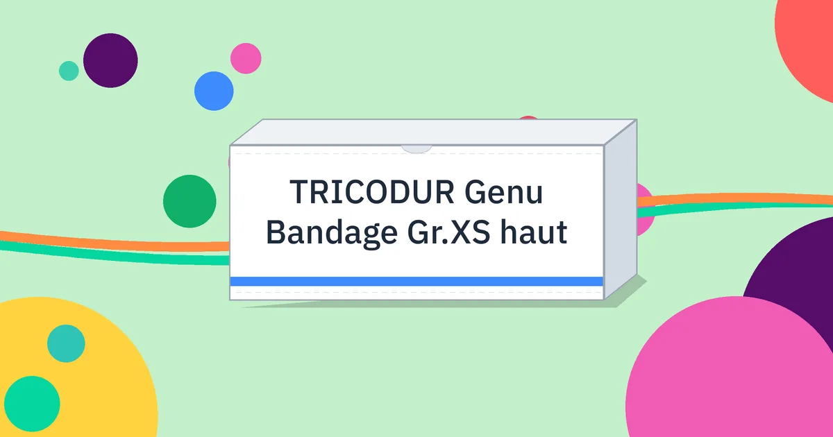 Symbolbild: Packung mit der Aufschrift TRICODUR Genu Bandage Gr.XS haut (PZN 03094119) – Verfügbarkeit und Bezug in Apotheken in Frankfurt am Main