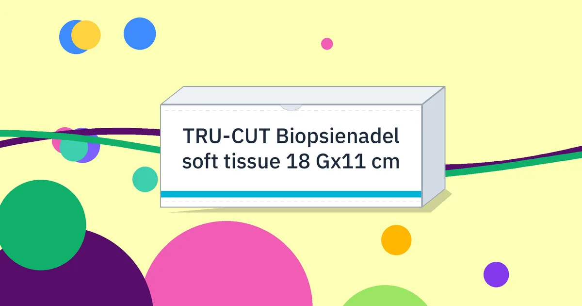 Symbolbild: Packung mit der Aufschrift TRU-CUT Biopsienadel soft tissue 18 Gx11 cm (PZN 18766168) – Verfügbarkeit und Bezug in Apotheken in Frankfurt am Main