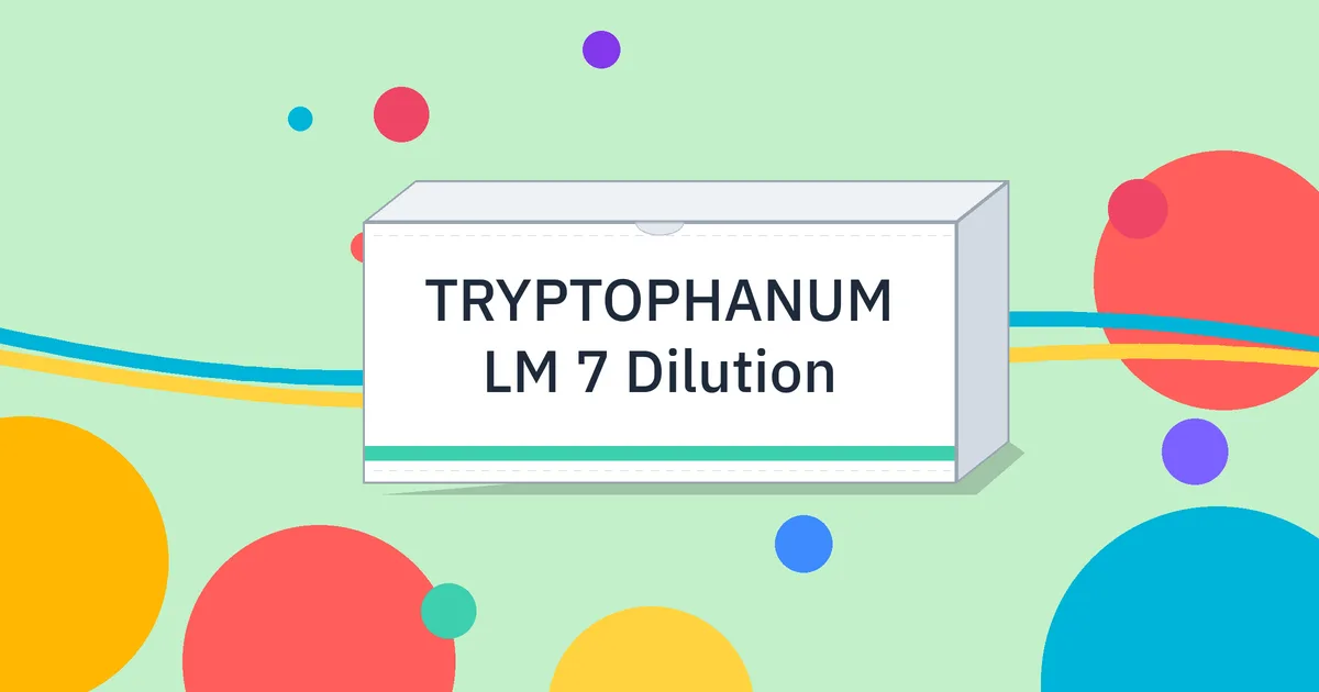 Symbolbild: Packung mit der Aufschrift TRYPTOPHANUM LM 7 Dilution (PZN 13253429) – Verfügbarkeit und Bezug in Apotheken in Frankfurt am Main