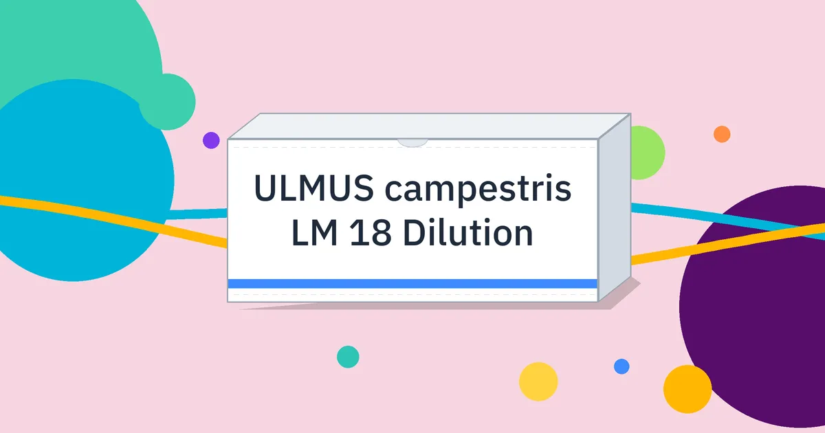 Symbolbild: Packung mit der Aufschrift ULMUS campestris LM 18 Dilution (PZN 13255368) – Verfügbarkeit und Bezug in Apotheken in Frankfurt am Main