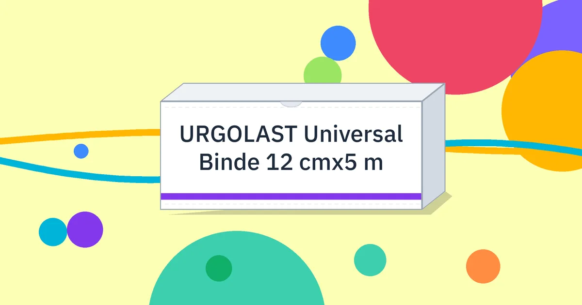 Symbolbild: Packung mit der Aufschrift URGOLAST Universal Binde 12 cmx5 m (PZN 00708242) – Verfügbarkeit und Bezug in Apotheken in Frankfurt am Main