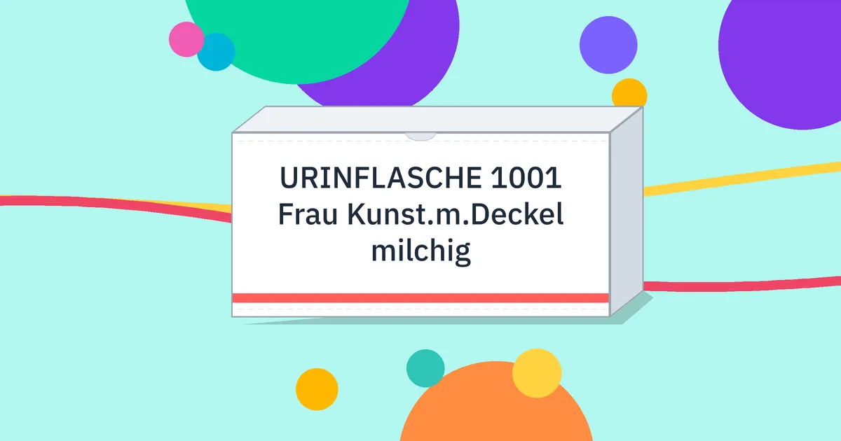 Symbolbild: Packung mit der Aufschrift URINFLASCHE 1001 Frau Kunst.m.Deckel milchig (PZN 03307897) – Verfügbarkeit und Bezug in Apotheken in Frankfurt am Main