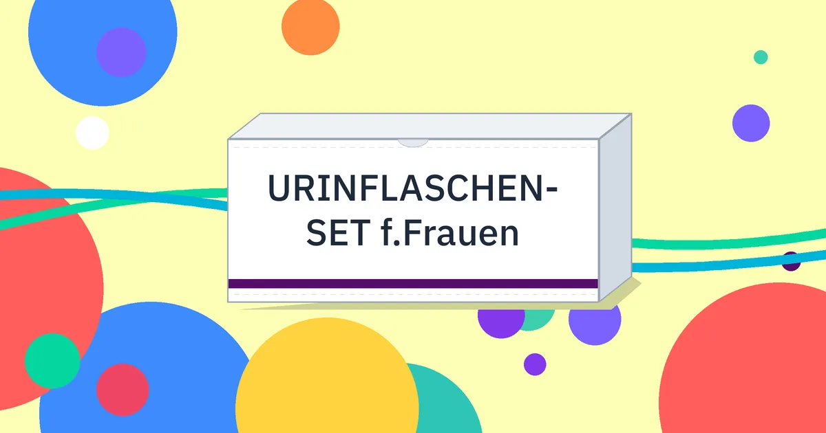 Symbolbild: Packung mit der Aufschrift URINFLASCHEN-SET f.Frauen (PZN 07661928) – Verfügbarkeit und Bezug in Apotheken in Frankfurt am Main
