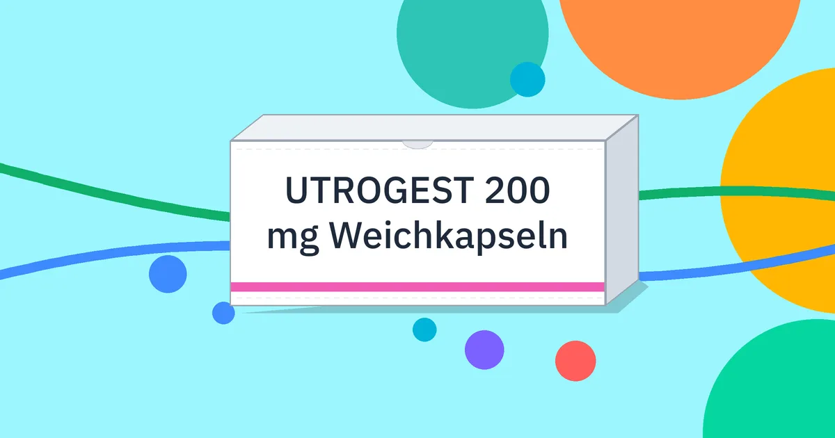 Symbolbild: Packung mit der Aufschrift UTROGEST 200 mg Weichkapseln (PZN 12405297) – Verfügbarkeit und Bezug in Apotheken in Frankfurt am Main