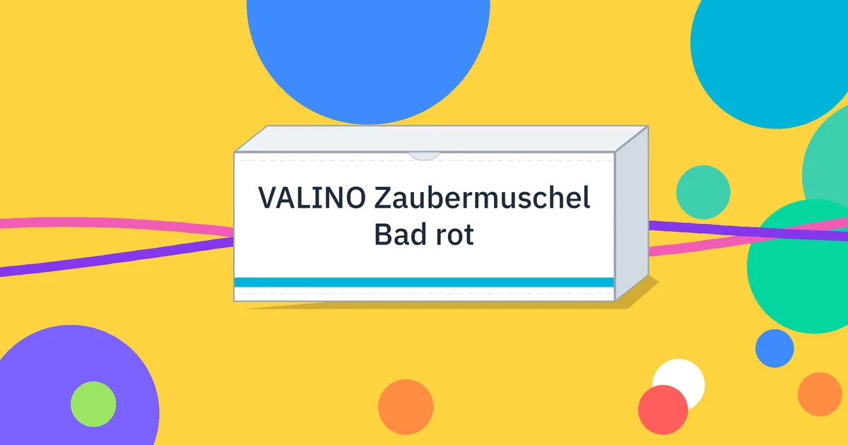 Symbolbild: Packung mit der Aufschrift VALINO Zaubermuschel Bad rot (PZN 09731099) – Verfügbarkeit und Bezug in Apotheken in Frankfurt am Main