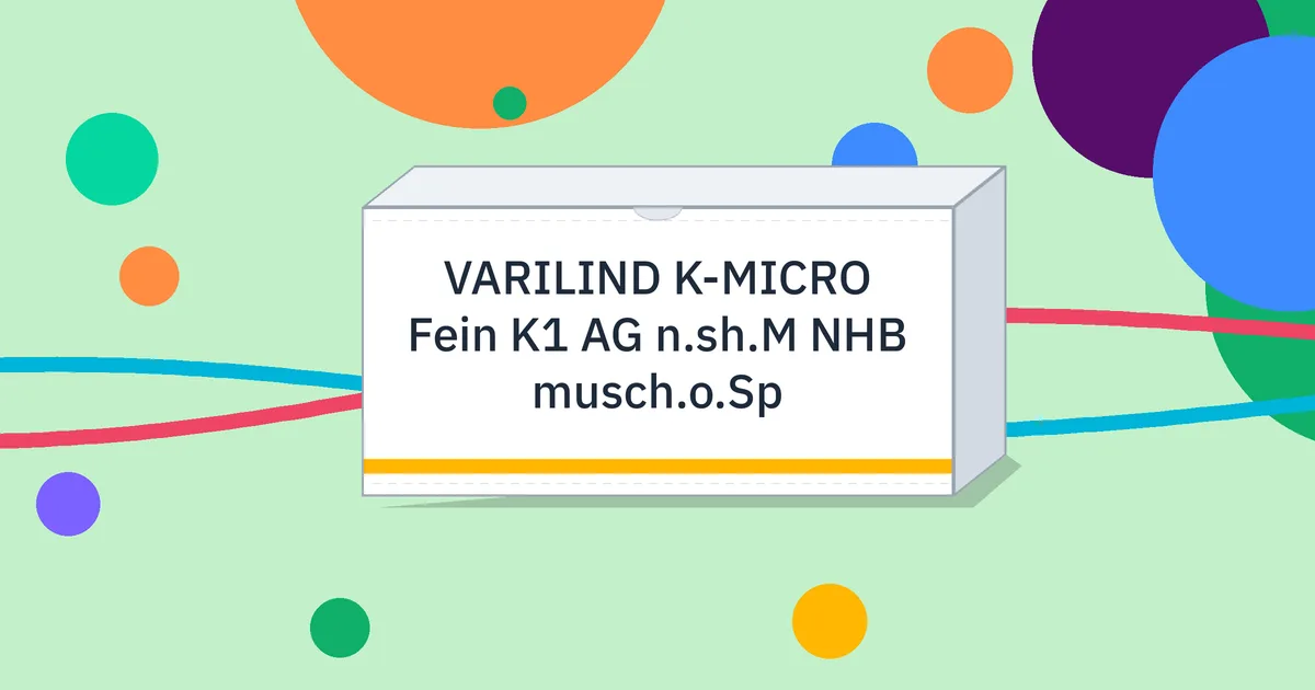 Symbolbild: Packung mit der Aufschrift VARILIND K-MICRO Fein K1 AG n.sh.M NHB musch.o.Sp (PZN 20618541) – Verfügbarkeit und Bezug in Apotheken in Frankfurt am Main