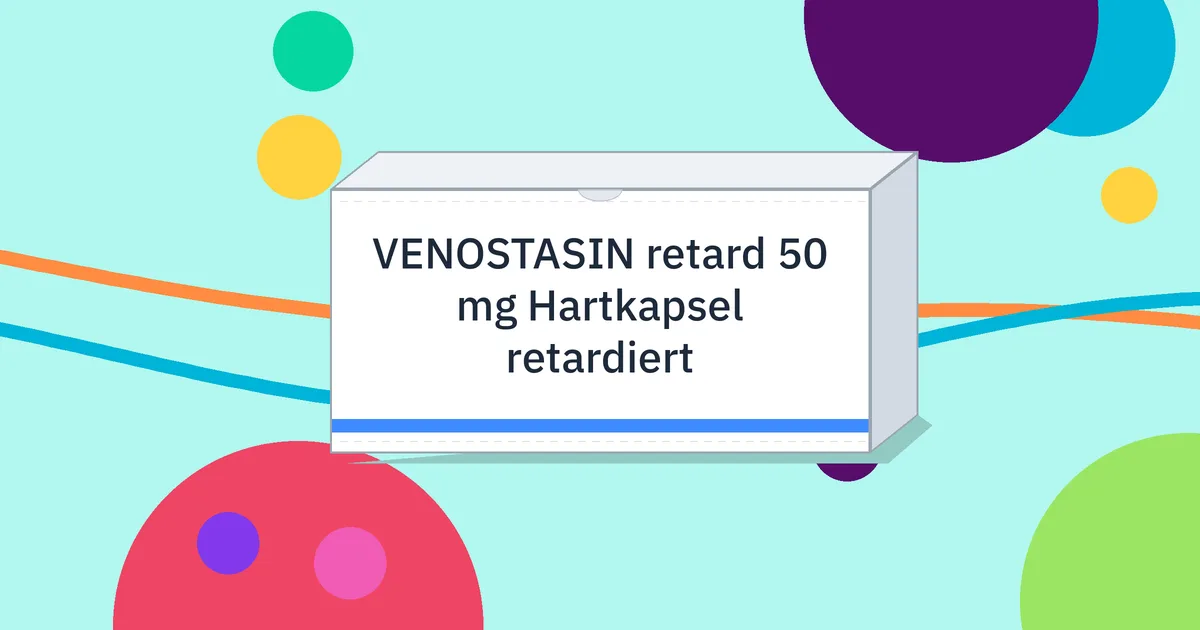 Symbolbild: Packung mit der Aufschrift VENOSTASIN retard 50 mg Hartkapsel retardiert (PZN 04024517) – Verfügbarkeit und Bezug in Apotheken in Frankfurt am Main
