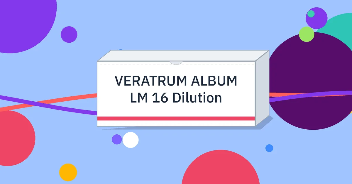 Symbolbild: Packung mit der Aufschrift VERATRUM ALBUM LM 16 Dilution (PZN 13264539) – Verfügbarkeit und Bezug in Apotheken in Frankfurt am Main