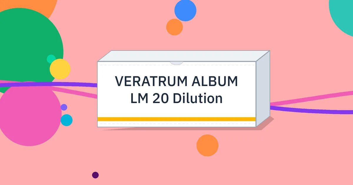 Symbolbild: Packung mit der Aufschrift VERATRUM ALBUM LM 20 Dilution (PZN 13264605) – Verfügbarkeit und Bezug in Apotheken in Frankfurt am Main