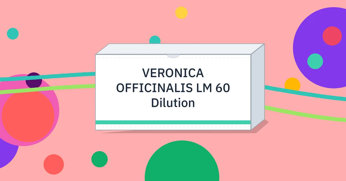 Symbolbild: Packung mit der Aufschrift VERONICA OFFICINALIS LM 60 Dilution (PZN 13270468) – Verfügbarkeit und Bezug in Apotheken in Frankfurt am Main