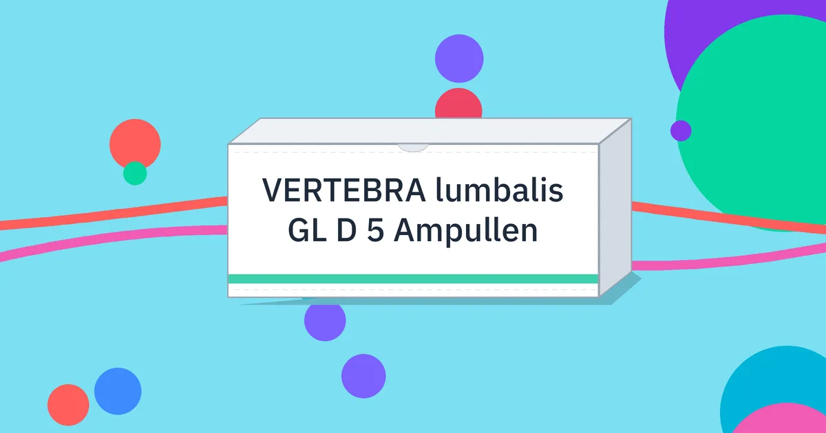 Symbolbild: Packung mit der Aufschrift VERTEBRA lumbalis GL D 5 Ampullen (PZN 03793969) – Verfügbarkeit und Bezug in Apotheken in Frankfurt am Main