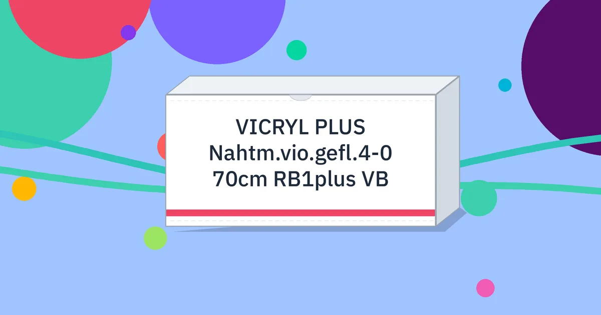 Symbolbild: Packung mit der Aufschrift VICRYL PLUS Nahtm.vio.gefl.4-0 70cm RB1plus VB (PZN 18793751) – Verfügbarkeit und Bezug in Apotheken in Frankfurt am Main