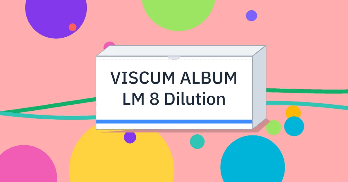 Symbolbild: Packung mit der Aufschrift VISCUM ALBUM LM 8 Dilution (PZN 13277766) – Verfügbarkeit und Bezug in Apotheken in Frankfurt am Main