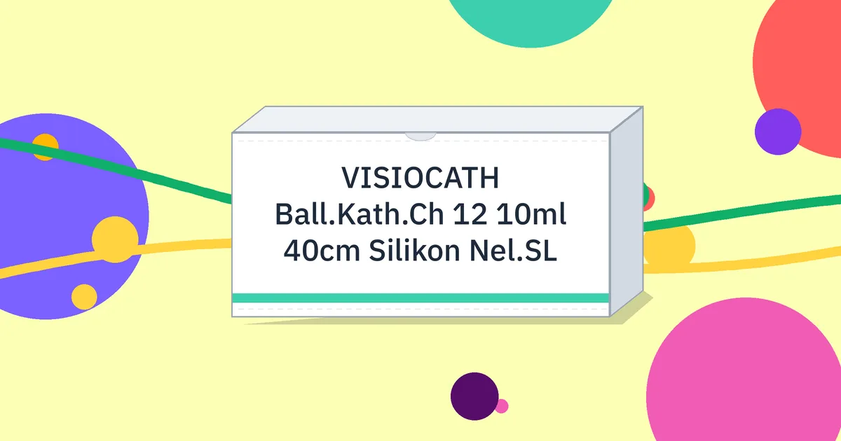 Symbolbild: Packung mit der Aufschrift VISIOCATH Ball.Kath.Ch 12 10ml 40cm Silikon Nel.SL (PZN 18305912) – Verfügbarkeit und Bezug in Apotheken in Frankfurt am Main