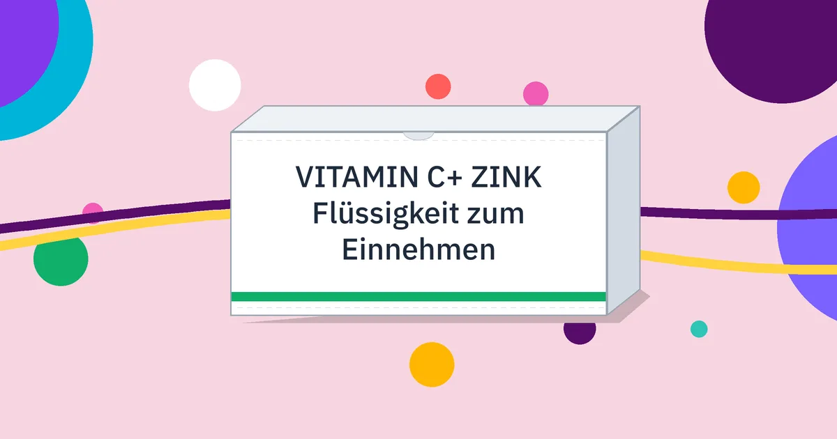 Symbolbild: Packung mit der Aufschrift VITAMIN C+ ZINK Flüssigkeit zum Einnehmen (PZN 19074001) – Verfügbarkeit und Bezug in Apotheken in Frankfurt am Main