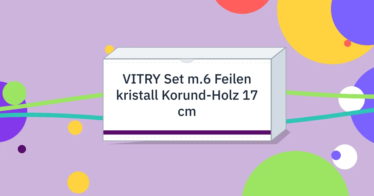 Symbolbild: Packung mit der Aufschrift VITRY Set m.6 Feilen kristall Korund-Holz 17 cm (PZN 05101177) – Verfügbarkeit und Bezug in Apotheken in Frankfurt am Main