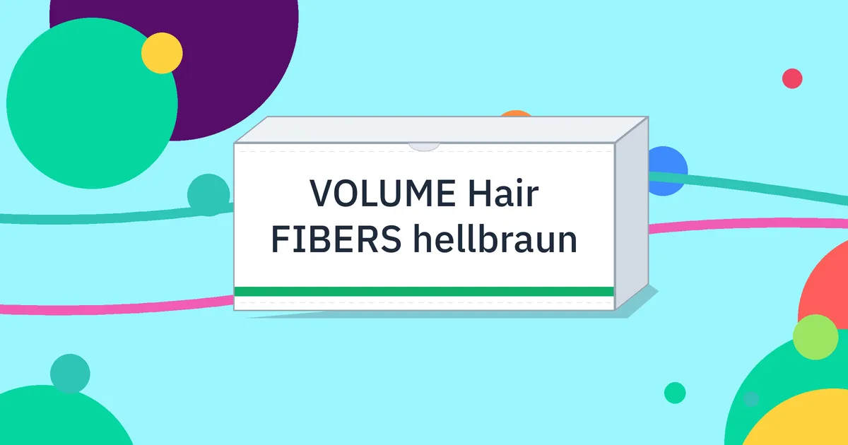 Symbolbild: Packung mit der Aufschrift VOLUME Hair FIBERS hellbraun (PZN 10629667) – Verfügbarkeit und Bezug in Apotheken in Frankfurt am Main