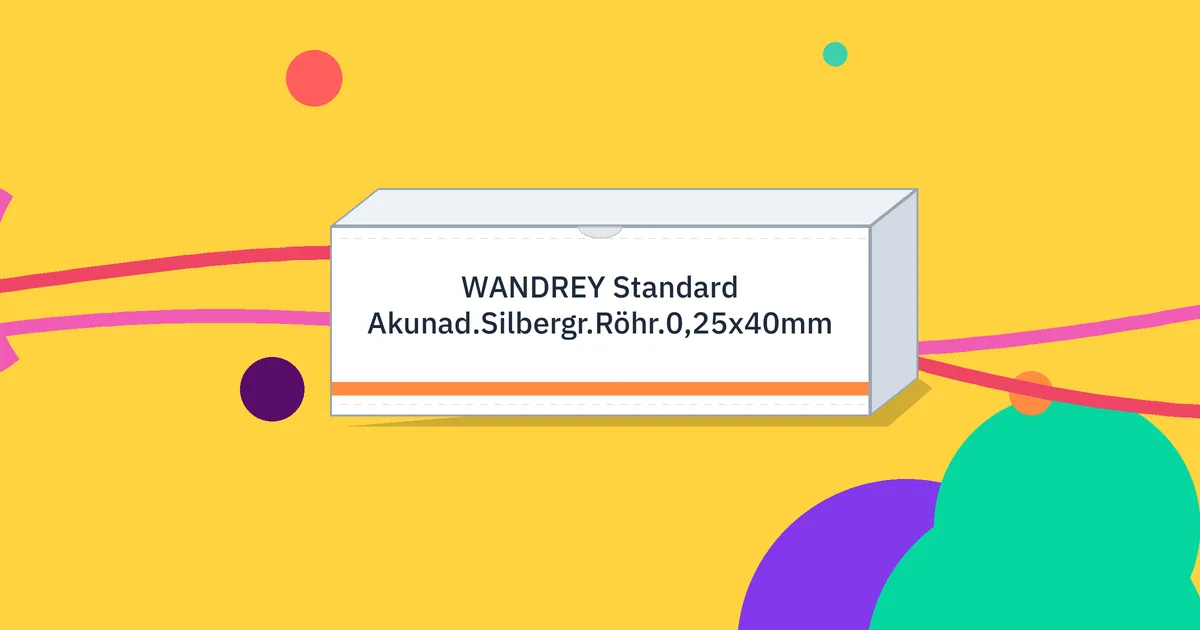 Symbolbild: Packung mit der Aufschrift WANDREY Standard Akunad.Silbergr.Röhr.0,25x40mm (PZN 01401451) – Verfügbarkeit und Bezug in Apotheken in Frankfurt am Main