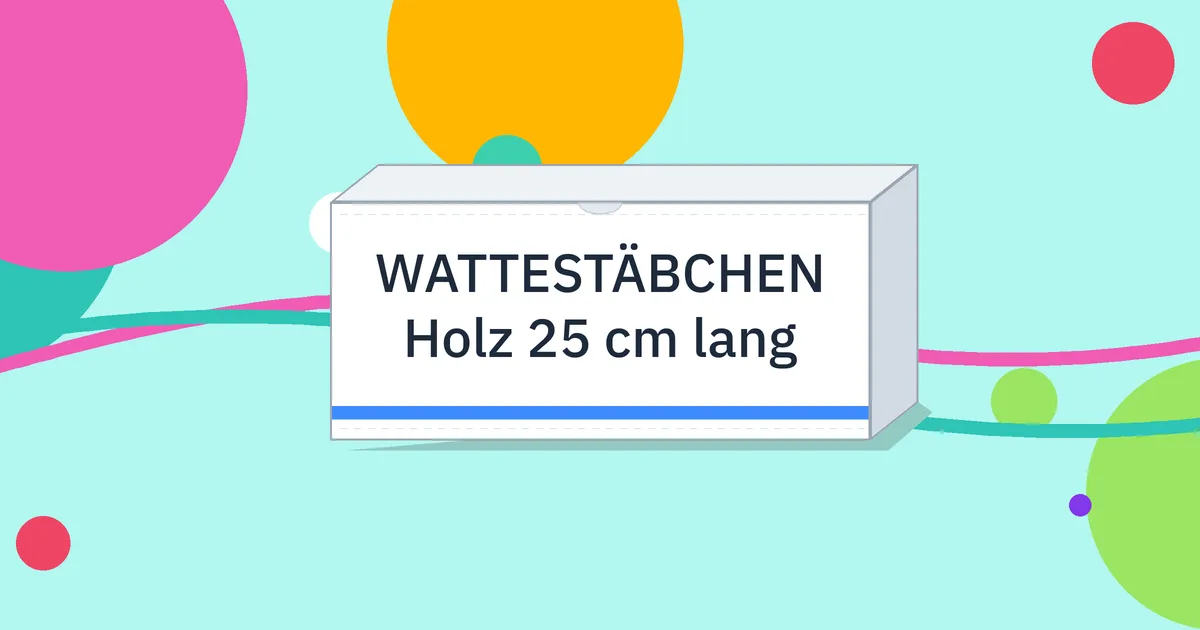 Symbolbild: Packung mit der Aufschrift WATTESTÄBCHEN Holz 25 cm lang (PZN 07305725) – Verfügbarkeit und Bezug in Apotheken in Frankfurt am Main