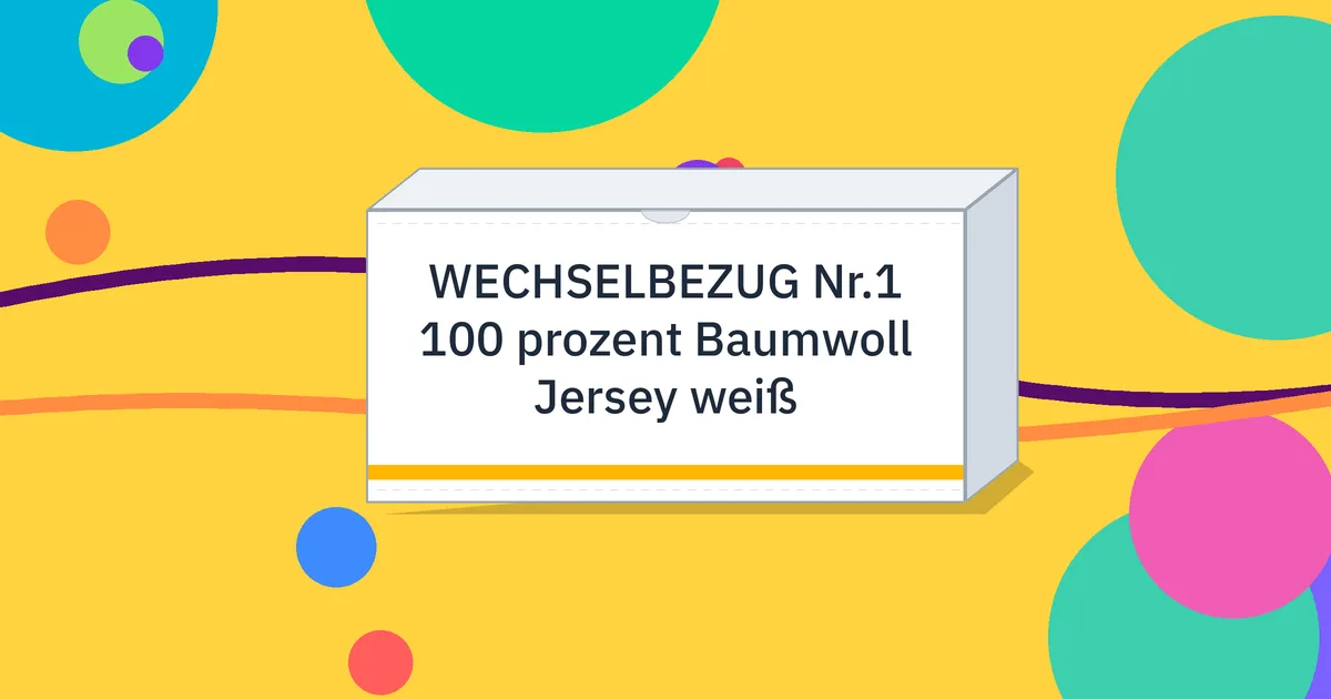 Symbolbild: Packung mit der Aufschrift WECHSELBEZUG Nr.1 100 prozent Baumwoll Jersey weiß (PZN 00629436) – Verfügbarkeit und Bezug in Apotheken in Frankfurt am Main