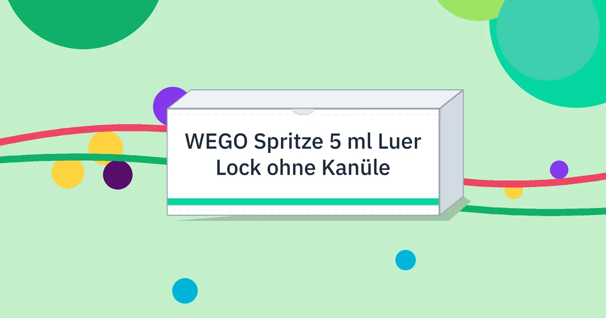 Symbolbild: Packung mit der Aufschrift WEGO Spritze 5 ml Luer Lock ohne Kanüle (PZN 18859071) – Verfügbarkeit und Bezug in Apotheken in Frankfurt am Main