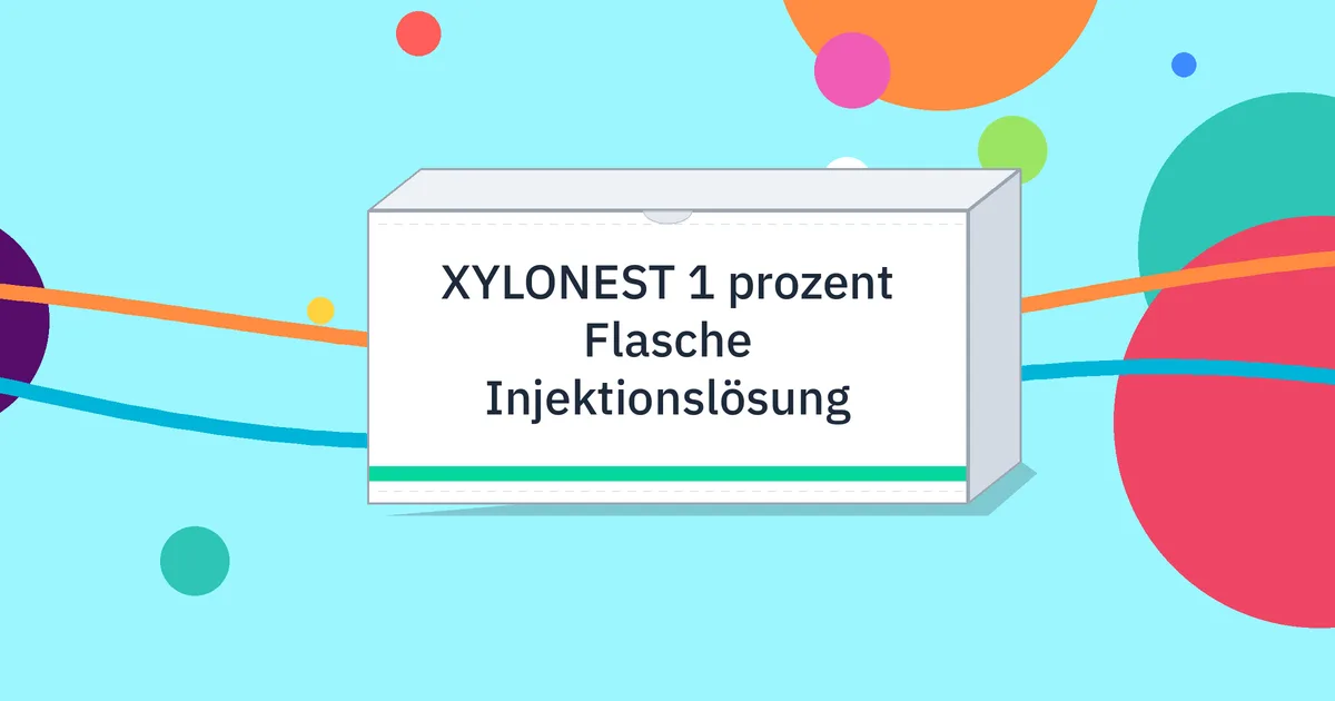 Symbolbild: Packung mit der Aufschrift XYLONEST 1 prozent Flasche Injektionslösung (PZN 01138870) – Verfügbarkeit und Bezug in Apotheken in Frankfurt am Main