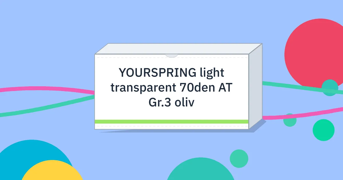 Symbolbild: Packung mit der Aufschrift YOURSPRING light transparent 70den AT Gr.3 oliv (PZN 18056521) – Verfügbarkeit und Bezug in Apotheken in Frankfurt am Main