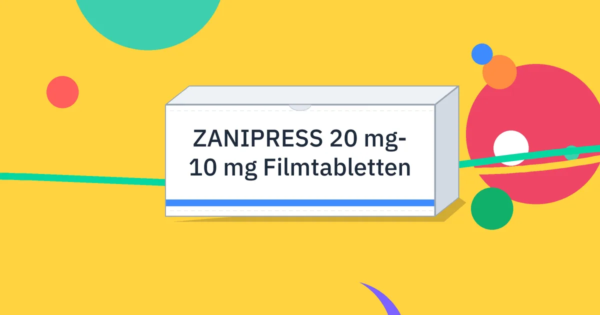 Symbolbild: Packung mit der Aufschrift ZANIPRESS 20 mg-10 mg Filmtabletten (PZN 00470059) – Verfügbarkeit und Bezug in Apotheken in Frankfurt am Main