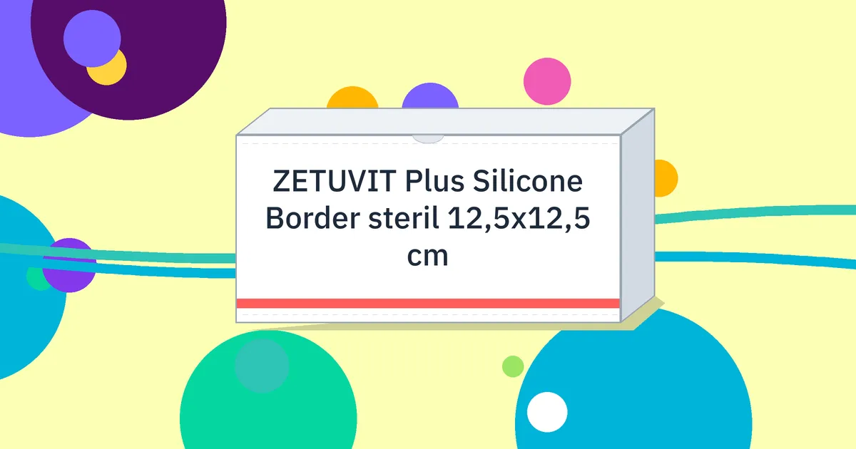 Symbolbild: Packung mit der Aufschrift ZETUVIT Plus Silicone Border steril 12,5x12,5 cm (PZN 19068147) – Verfügbarkeit und Bezug in Apotheken in Frankfurt am Main