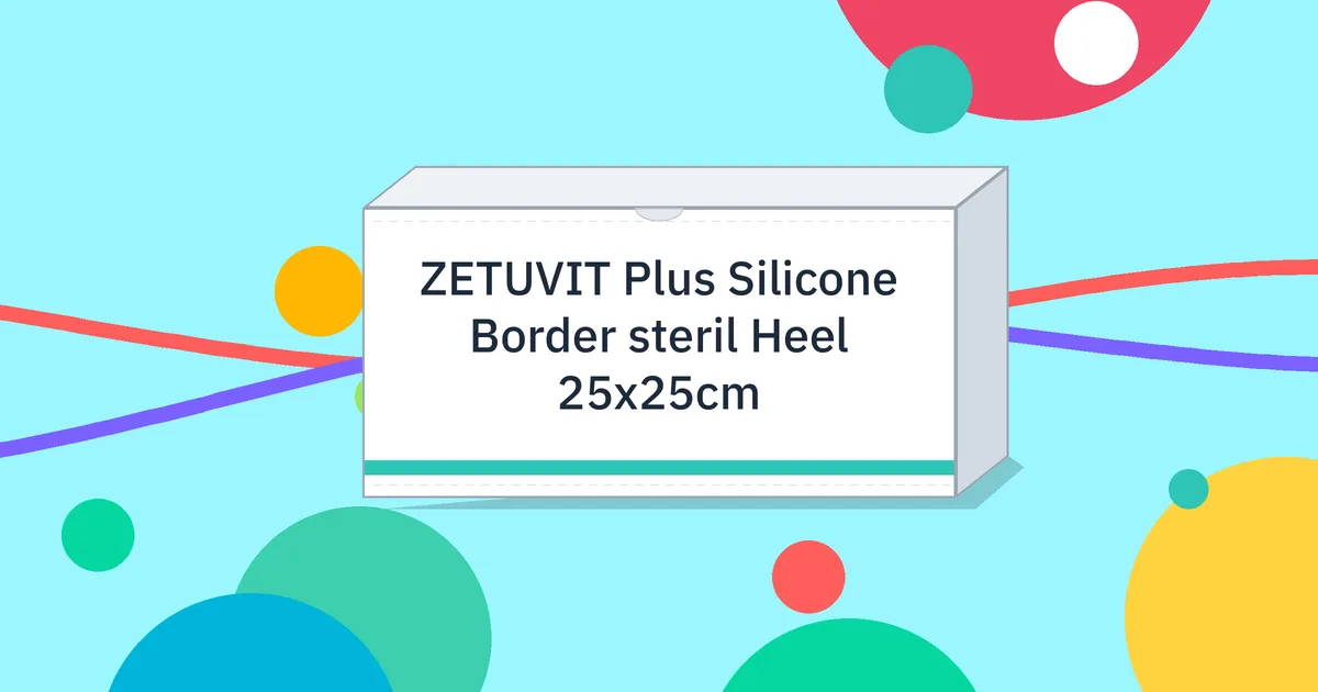 Symbolbild: Packung mit der Aufschrift ZETUVIT Plus Silicone Border steril Heel 25x25cm (PZN 20124891) – Verfügbarkeit und Bezug in Apotheken in Frankfurt am Main