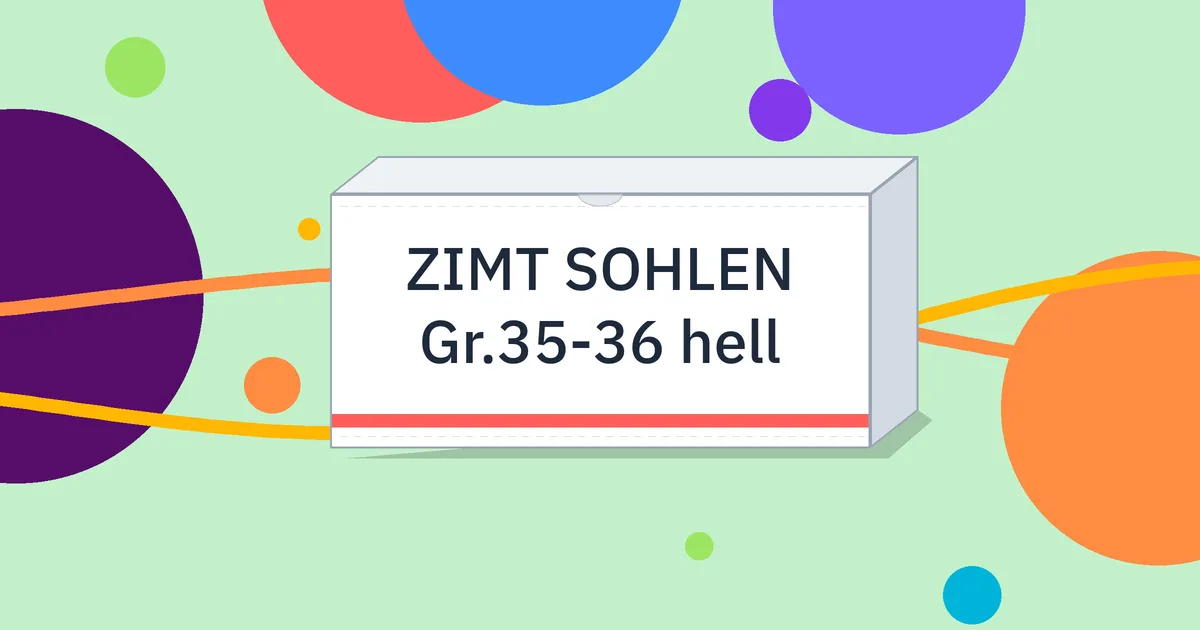 Symbolbild: Packung mit der Aufschrift ZIMT SOHLEN Gr.35-36 hell (PZN 01435645) – Verfügbarkeit und Bezug in Apotheken in Frankfurt am Main