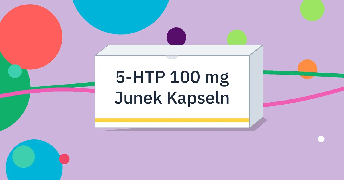 Symbolbild: Packung mit der Aufschrift 5-HTP 100 mg Junek Kapseln (PZN 13358789) – Verfügbarkeit und Bezug in Apotheken in Frankfurt am Main