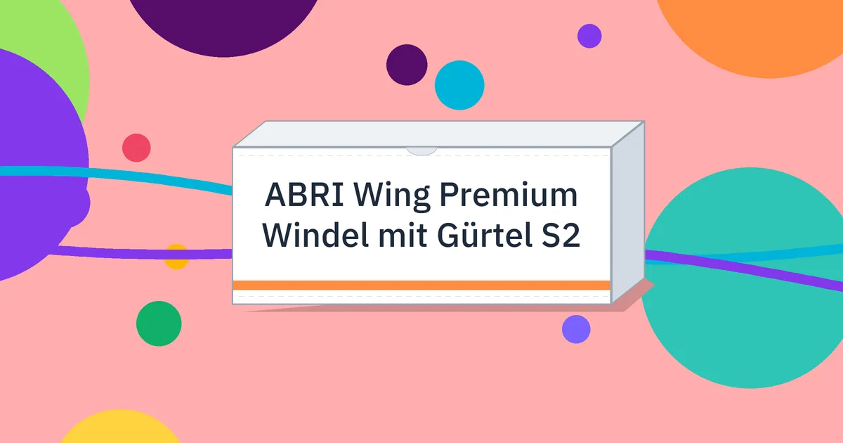 Symbolbild: Packung mit der Aufschrift ABRI Wing Premium Windel mit Gürtel S2 (PZN 14409098) – Verfügbarkeit und Bezug in Apotheken in Frankfurt am Main