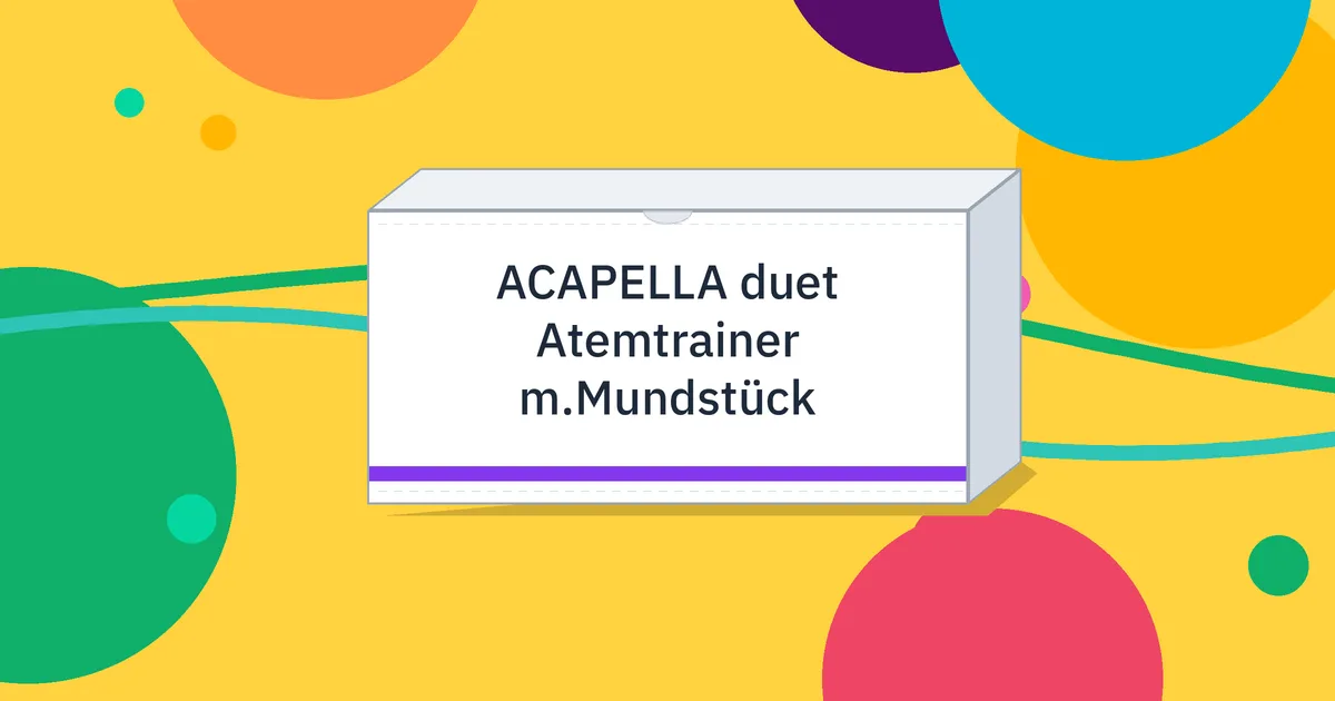Symbolbild: Packung mit der Aufschrift ACAPELLA duet Atemtrainer m.Mundstück (PZN 11580696) – Verfügbarkeit und Bezug in Apotheken in Frankfurt am Main