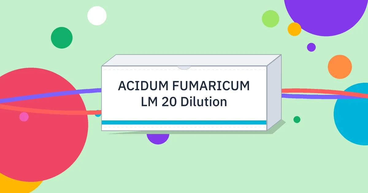 Symbolbild: Packung mit der Aufschrift ACIDUM FUMARICUM LM 20 Dilution (PZN 13274673) – Verfügbarkeit und Bezug in Apotheken in Frankfurt am Main