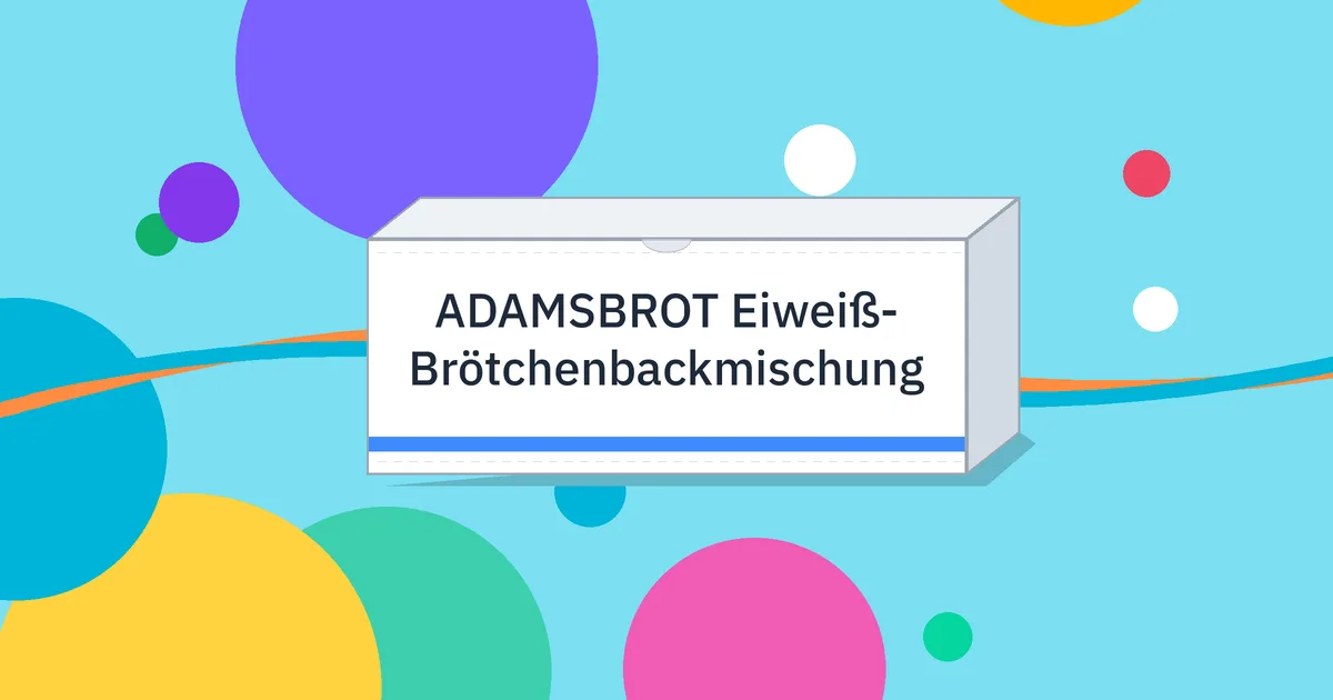 Symbolbild: Packung mit der Aufschrift ADAMSBROT Eiweiß-Brötchenbackmischung (PZN 17871762) – Verfügbarkeit und Bezug in Apotheken in Frankfurt am Main