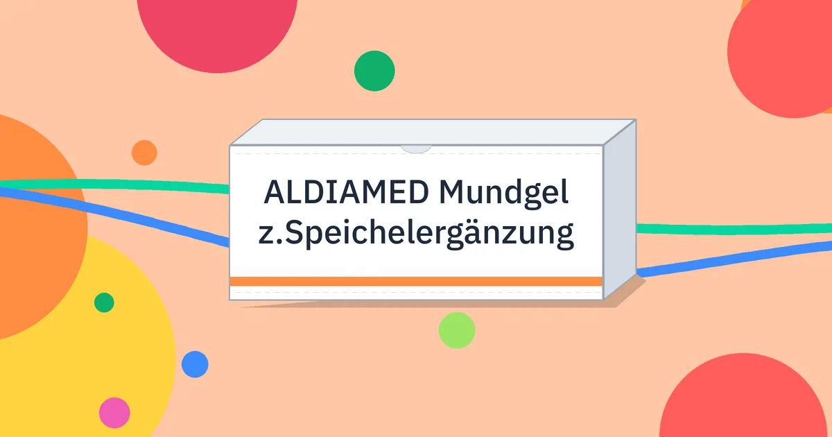 Symbolbild: Packung mit der Aufschrift ALDIAMED Mundgel z.Speichelergänzung (PZN 00879268) – Verfügbarkeit und Bezug in Apotheken in Frankfurt am Main