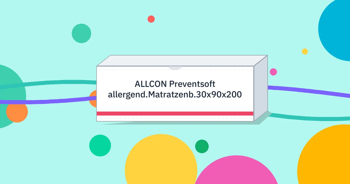 Symbolbild: Packung mit der Aufschrift ALLCON Preventsoft allergend.Matratzenb.30x90x200 (PZN 12445440) – Verfügbarkeit und Bezug in Apotheken in Frankfurt am Main