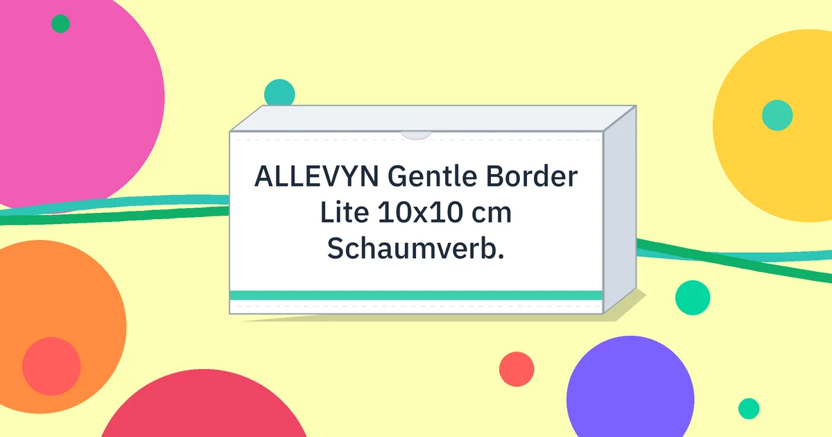 Symbolbild: Packung mit der Aufschrift ALLEVYN Gentle Border Lite 10x10 cm Schaumverb. (PZN 17163516) – Verfügbarkeit und Bezug in Apotheken in Frankfurt am Main