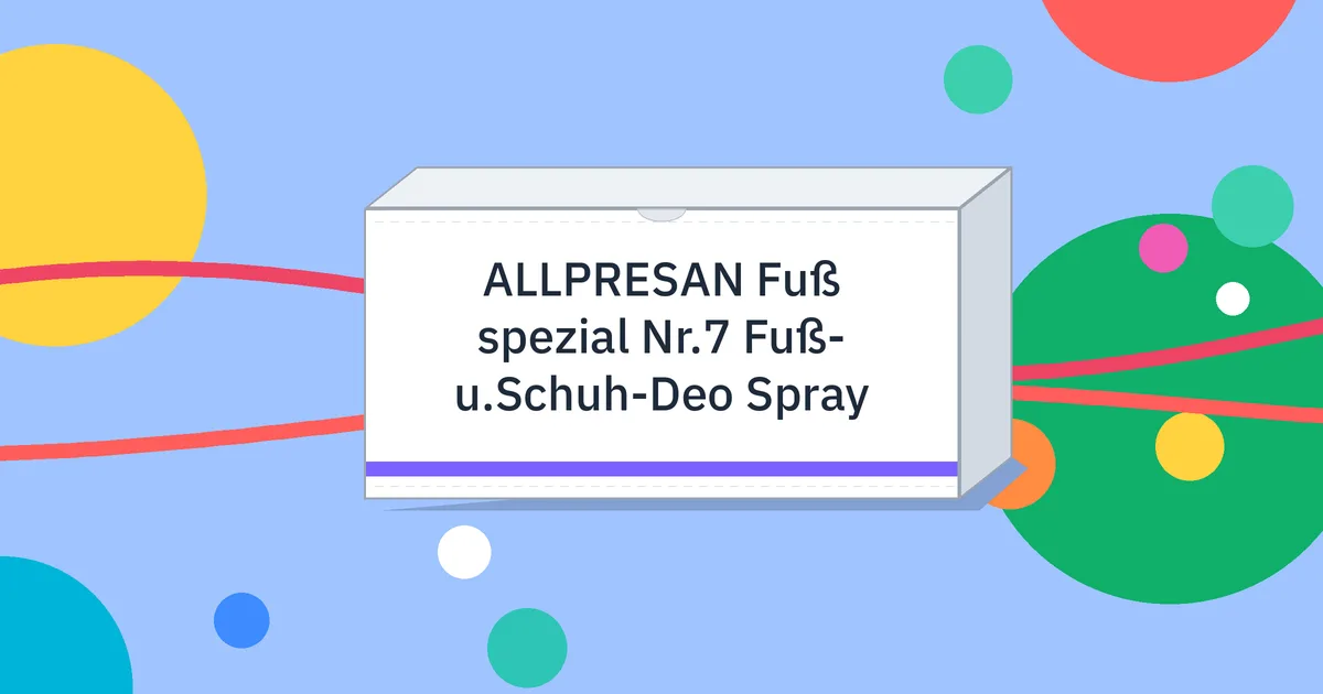 Symbolbild: Packung mit der Aufschrift ALLPRESAN Fuß spezial Nr.7 Fuß- u.Schuh-Deo Spray (PZN 18241862) – Verfügbarkeit und Bezug in Apotheken in Frankfurt am Main