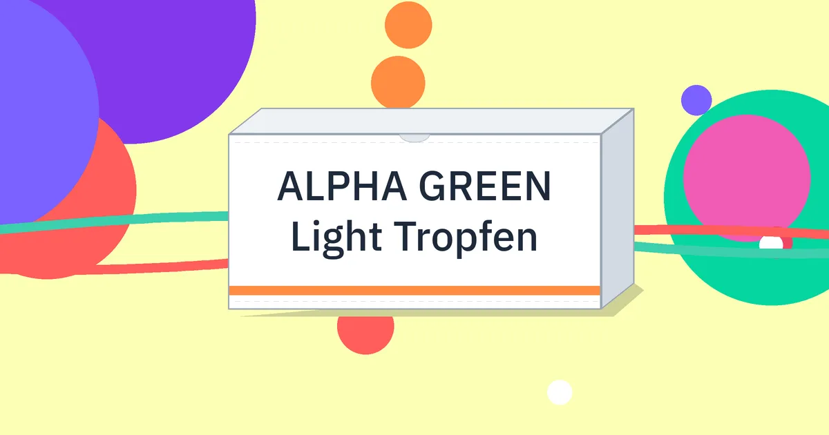 Symbolbild: Packung mit der Aufschrift ALPHA GREEN Light Tropfen (PZN 12570984) – Verfügbarkeit und Bezug in Apotheken in Frankfurt am Main