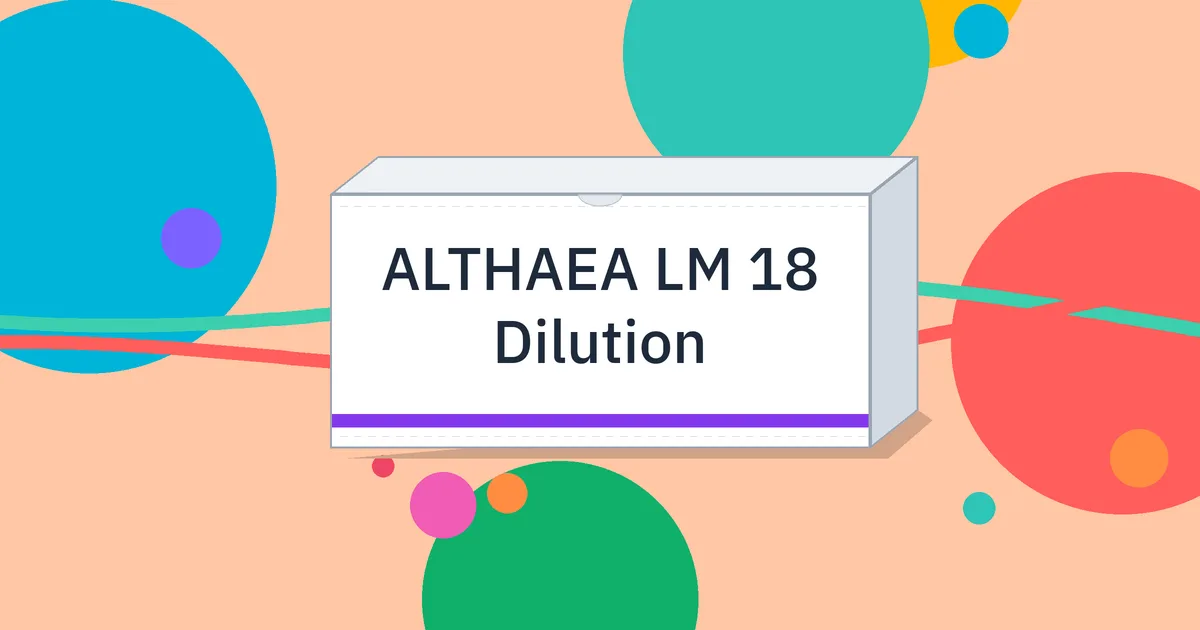 Symbolbild: Packung mit der Aufschrift ALTHAEA LM 18 Dilution (PZN 13315372) – Verfügbarkeit und Bezug in Apotheken in Frankfurt am Main