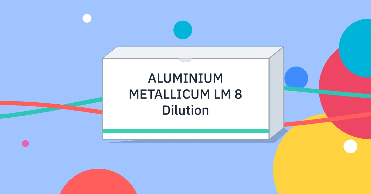 Symbolbild: Packung mit der Aufschrift ALUMINIUM METALLICUM LM 8 Dilution (PZN 12759339) – Verfügbarkeit und Bezug in Apotheken in Frankfurt am Main
