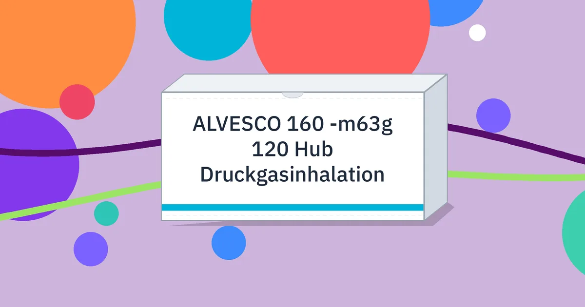 Symbolbild: Packung mit der Aufschrift ALVESCO 160 -m63g 120 Hub Druckgasinhalation (PZN 09176019) – Verfügbarkeit und Bezug in Apotheken in Frankfurt am Main
