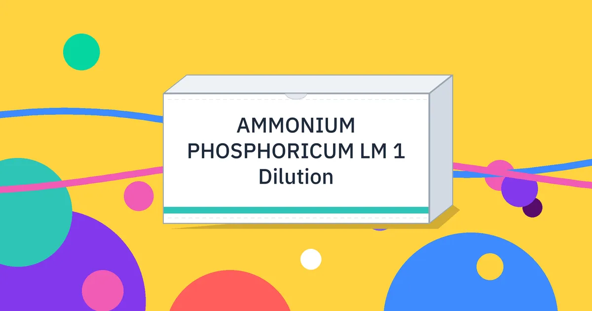 Symbolbild: Packung mit der Aufschrift AMMONIUM PHOSPHORICUM LM 1 Dilution (PZN 13322159) – Verfügbarkeit und Bezug in Apotheken in Frankfurt am Main