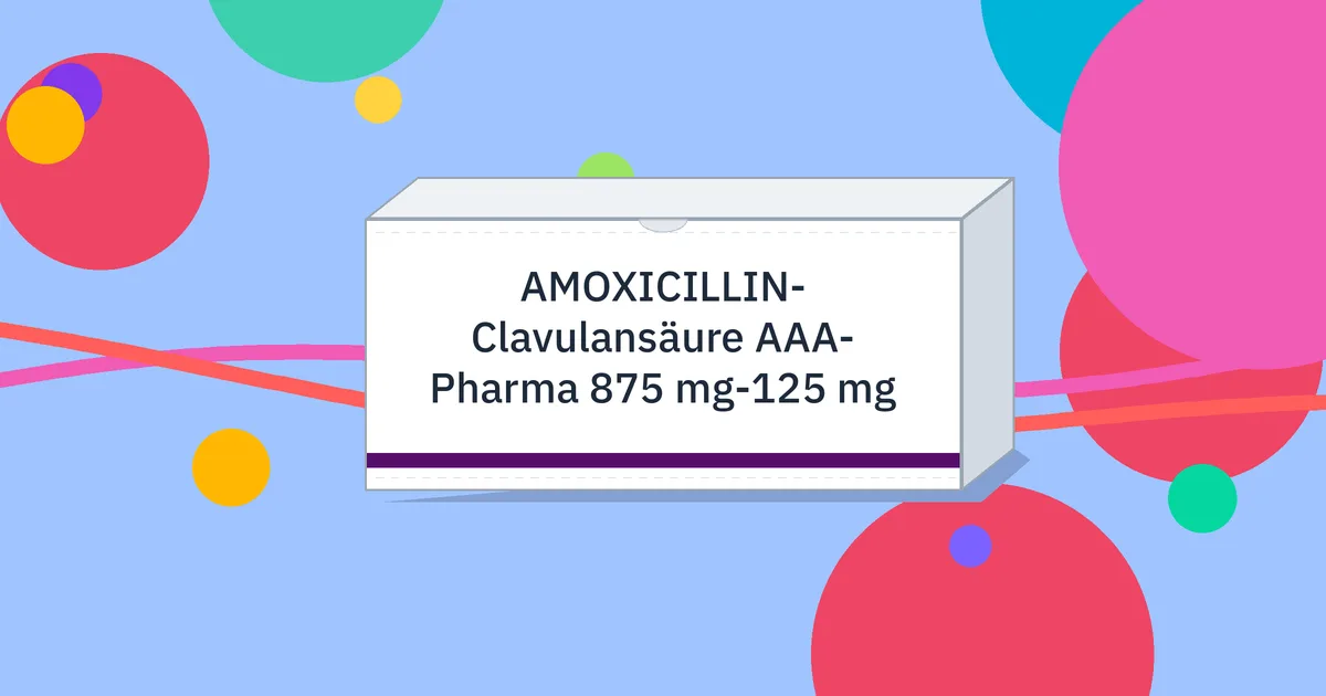 Symbolbild: Packung mit der Aufschrift AMOXICILLIN-Clavulansäure AAA-Pharma 875 mg-125 mg (PZN 16584411) – Verfügbarkeit und Bezug in Apotheken in Frankfurt am Main