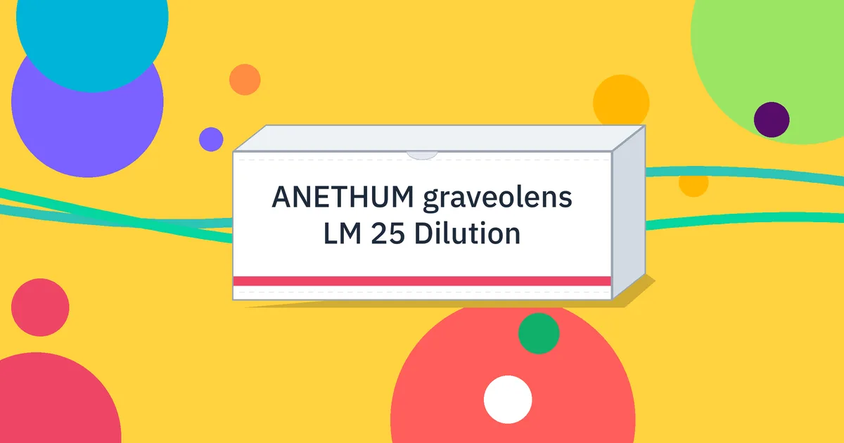 Symbolbild: Packung mit der Aufschrift ANETHUM graveolens LM 25 Dilution (PZN 16008251) – Verfügbarkeit und Bezug in Apotheken in Frankfurt am Main
